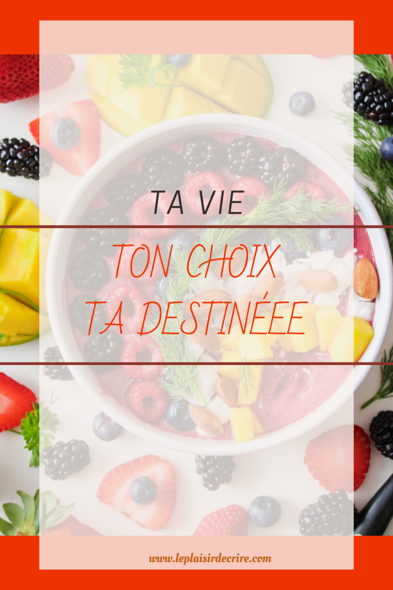 Ta vie, ton choix, ta destinée - Le plaisir d’écrire